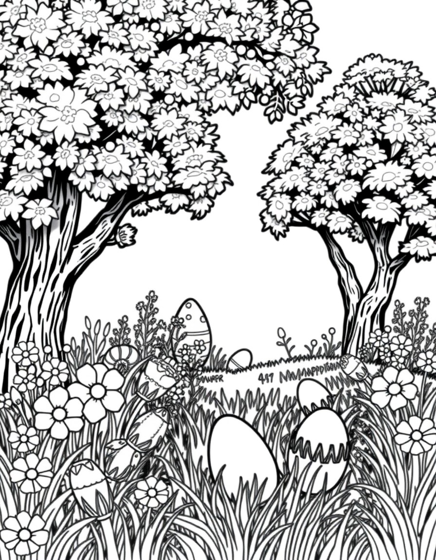 Easter Scenes Coloring Pages - Cool Coloring Pages
