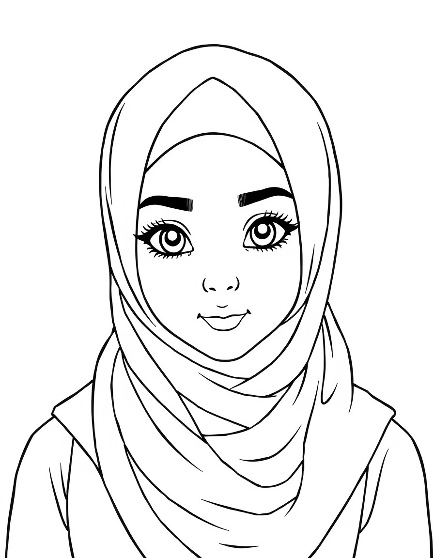 Hijab Girls Coloring Pages - Cool Coloring Pages