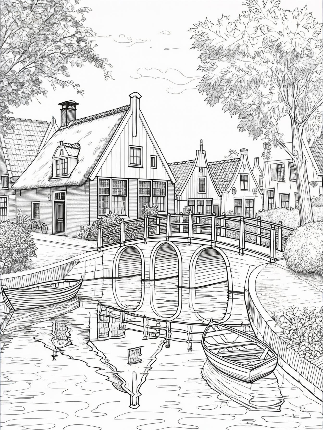 Dutch Village Scenes Coloring Pages - Cool Coloring Pages
