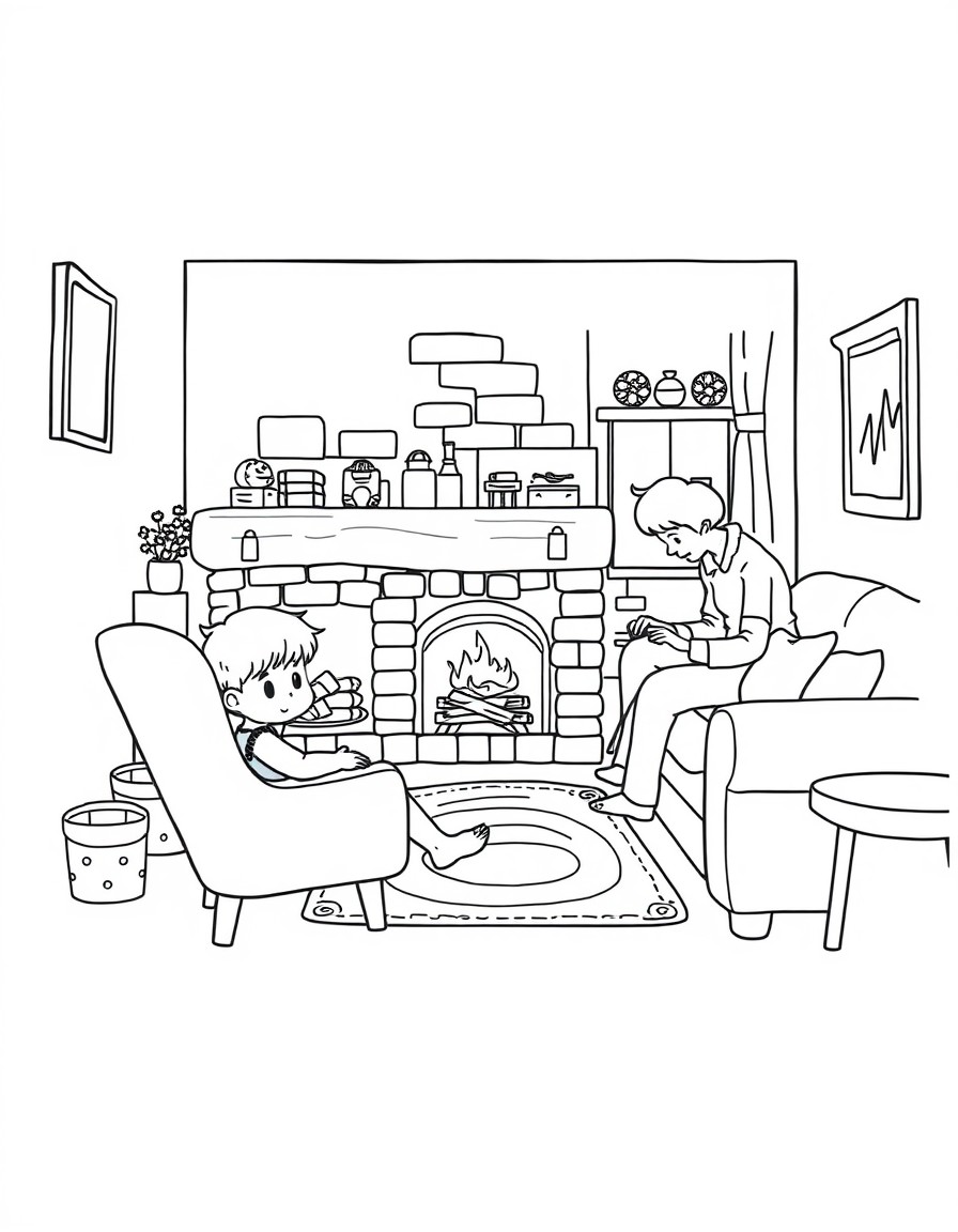Cozy Home Scenes Coloring Pages - Cool Coloring Pages