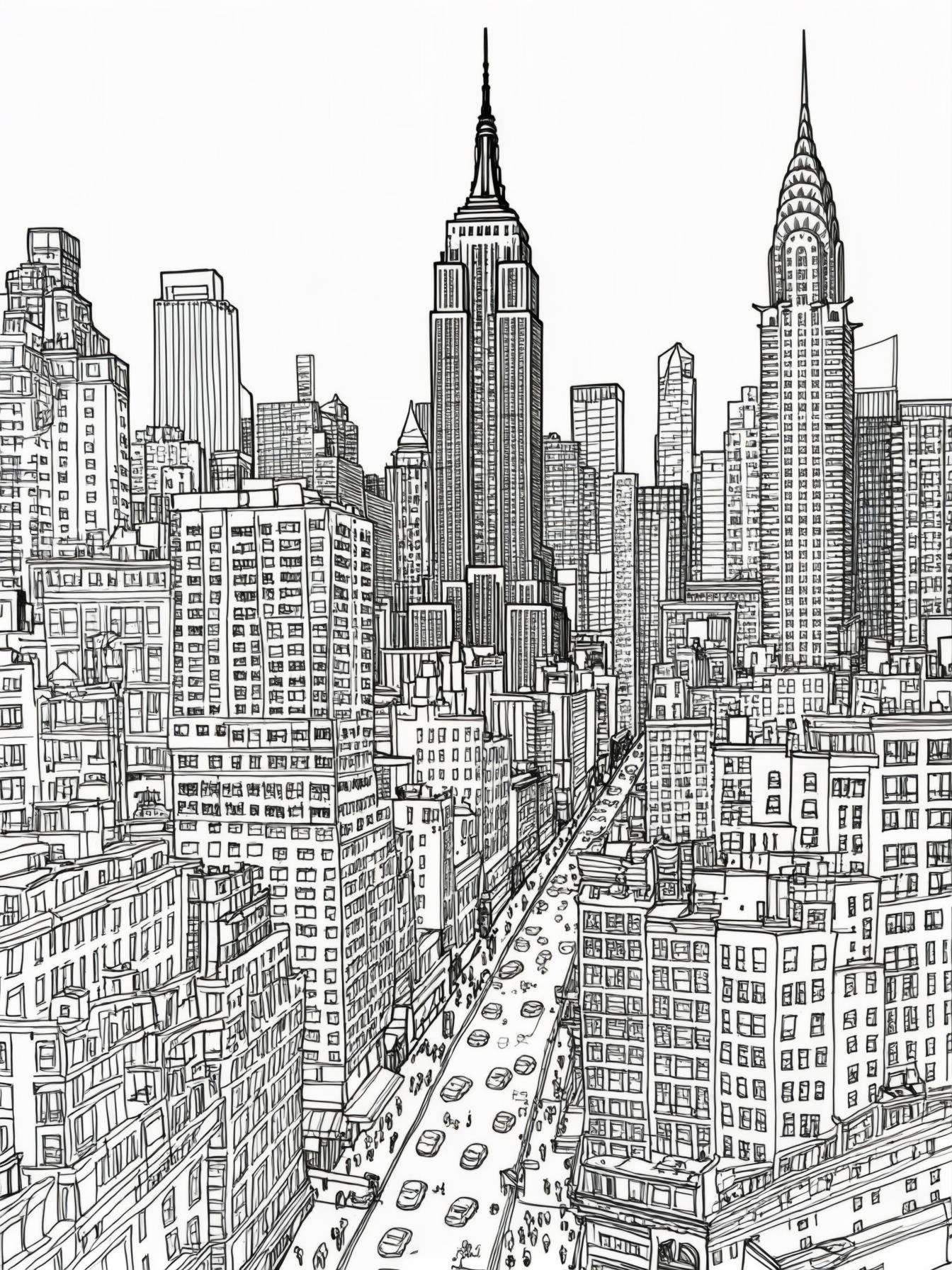 New York City Skylines Coloring Pages - Cool Coloring Pages