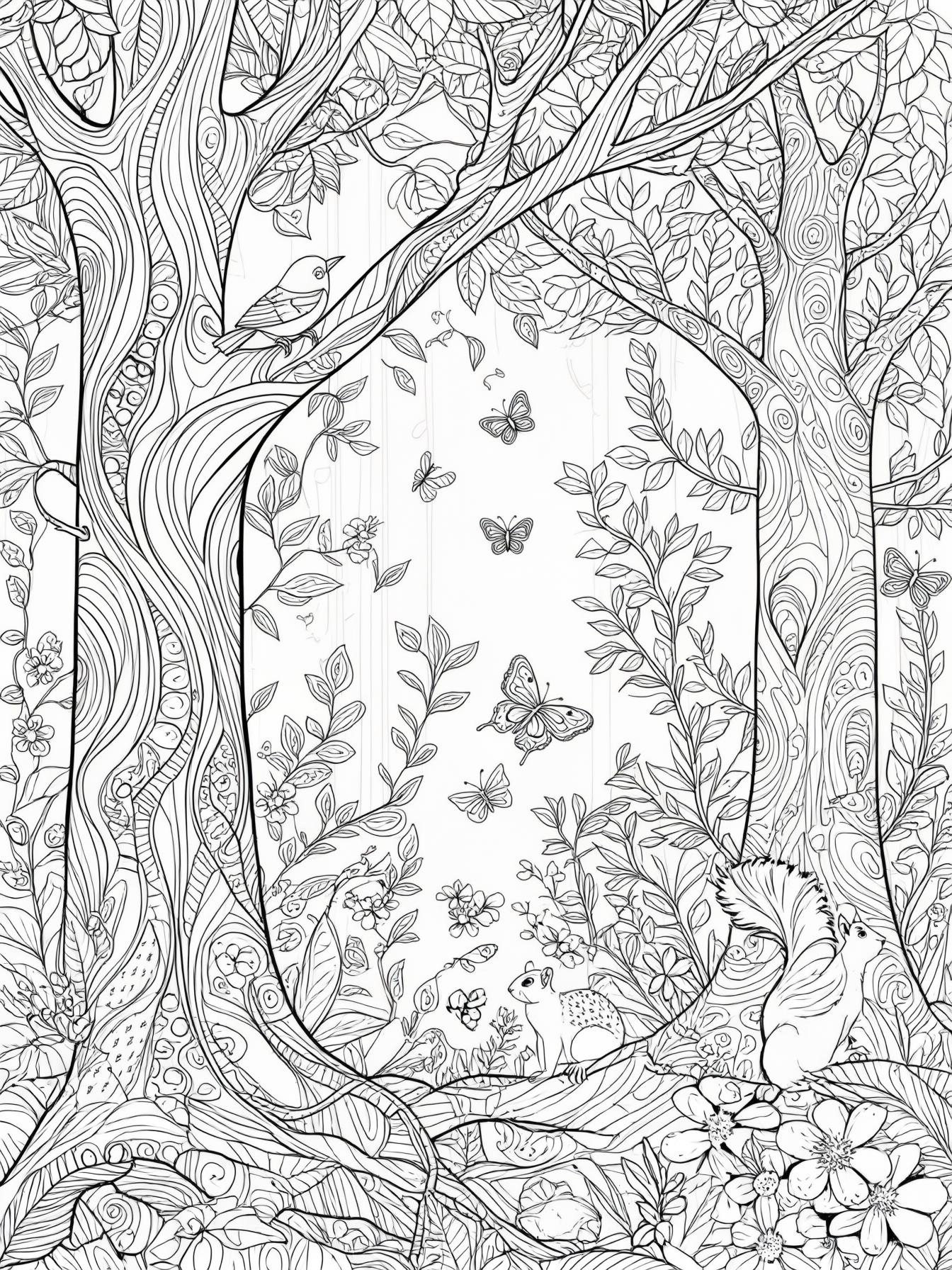 Whimsical Forest Adventures Coloring Pages - Cool Coloring Pages