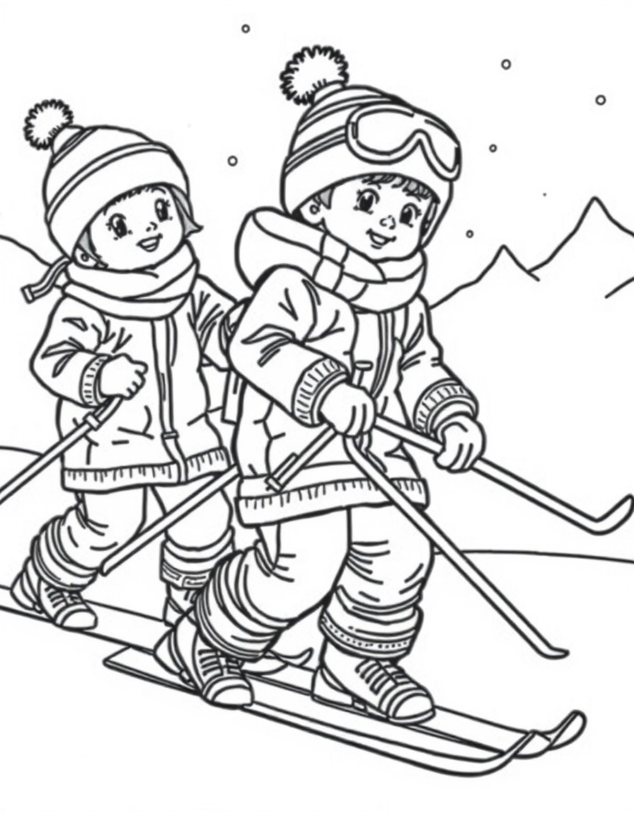 Skiing Adventures Coloring Pages - Cool Coloring Pages