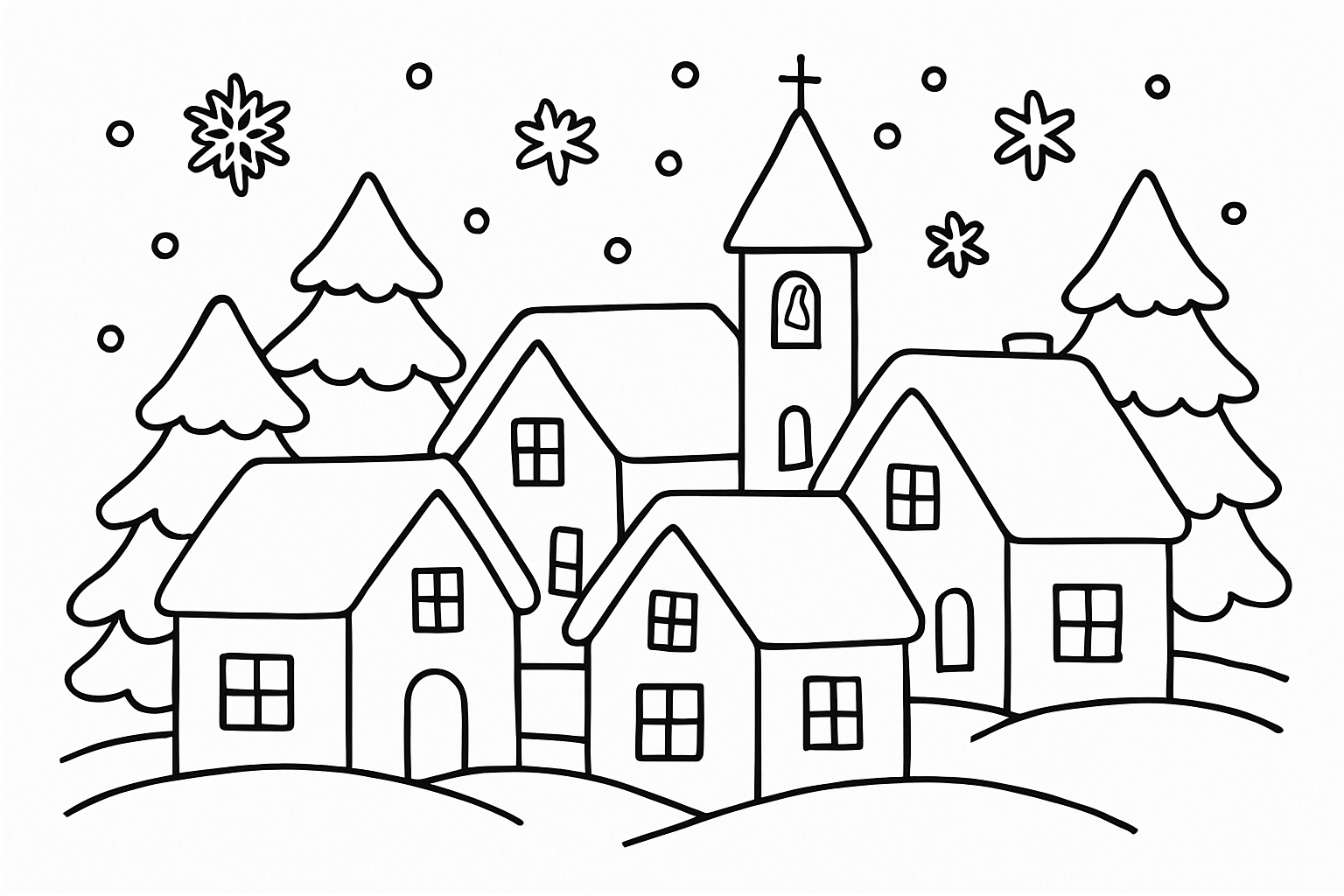Winter Village Coloring Pages - Cool Coloring Pages