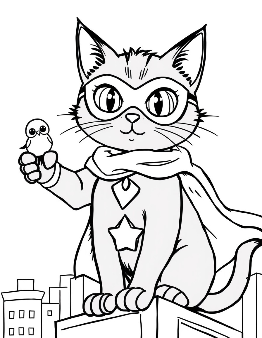 Superhero Cats Coloring Pages - Cool Coloring Pages