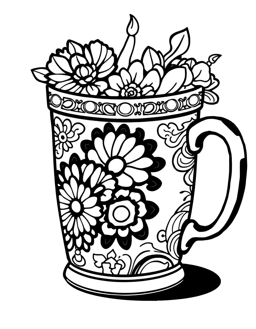 Mugs Coloring Pages - Cool Coloring Pages