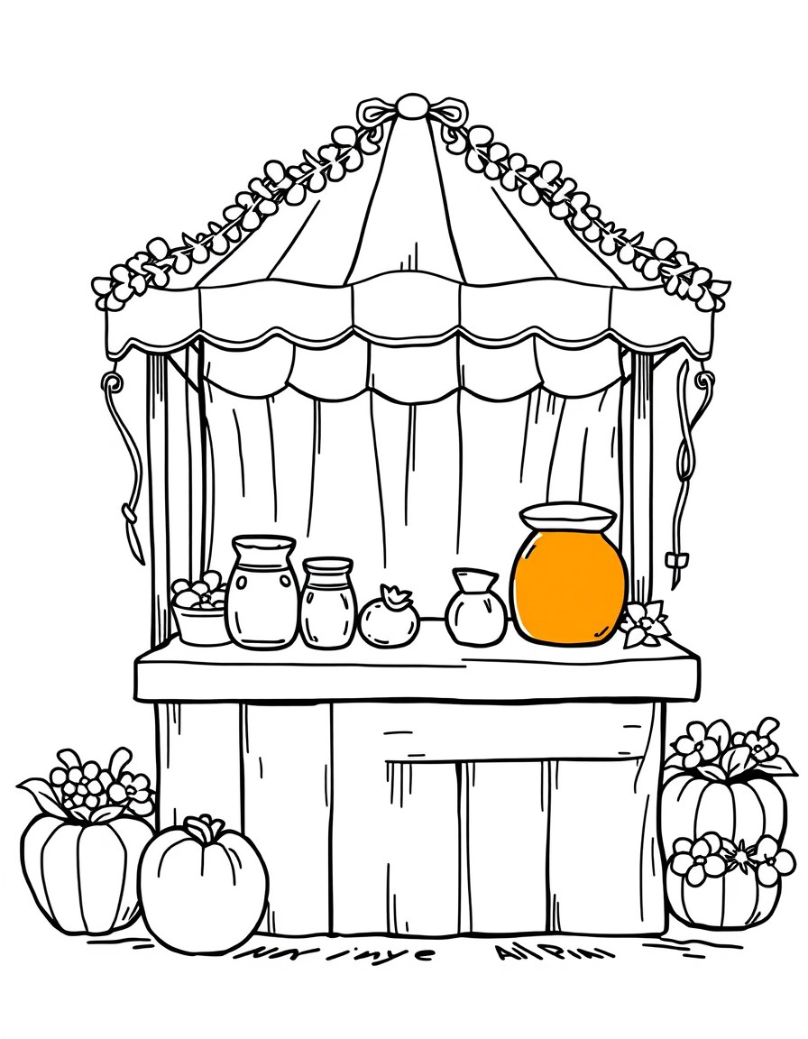 Fair Stalls Coloring Pages - Cool Coloring Pages