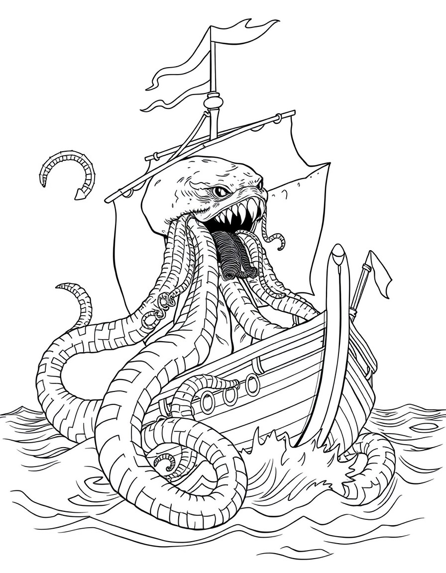 Kraken Coloring Pages - Cool Coloring Pages