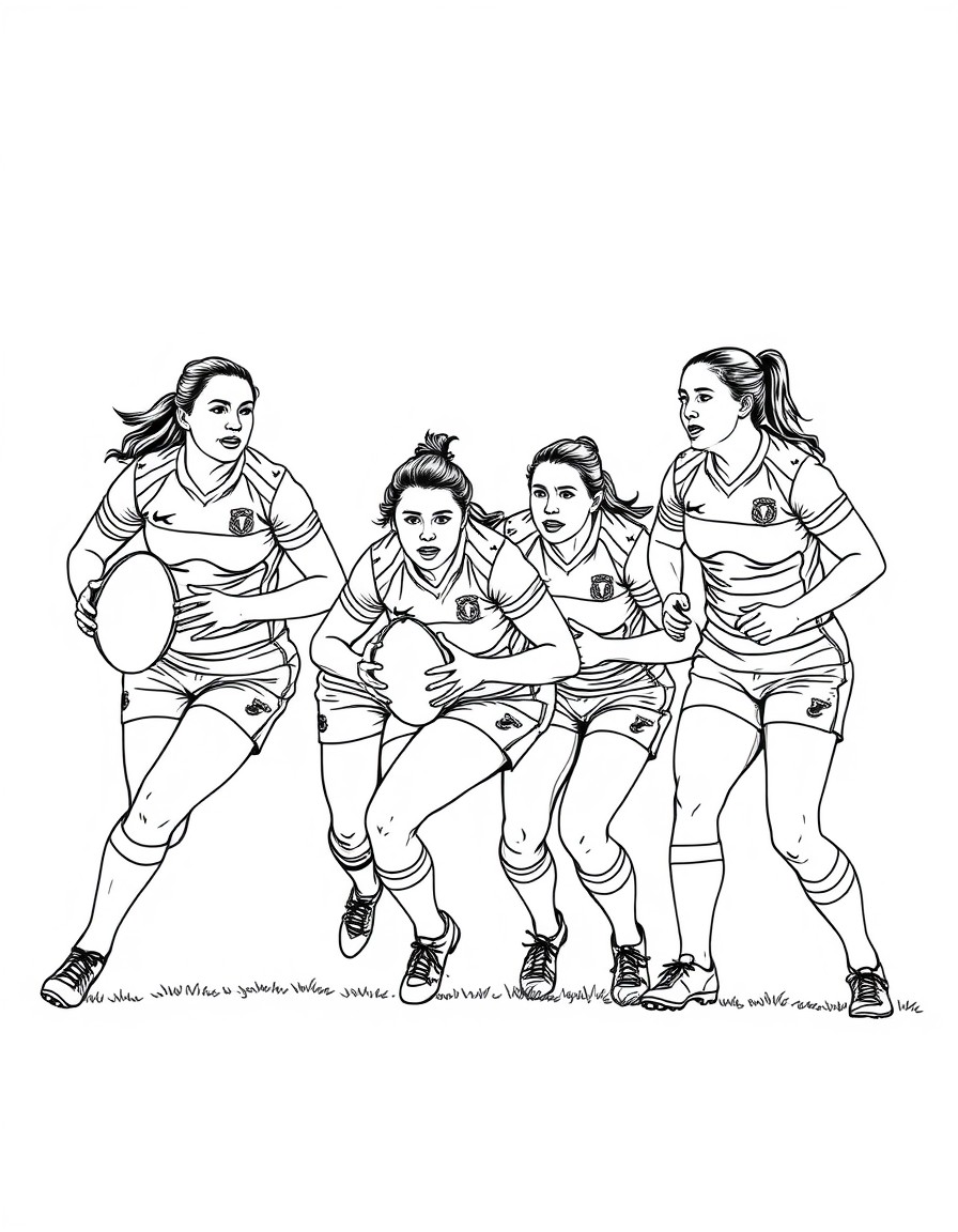 Rugby Players Coloring Pages - Cool Coloring Pages