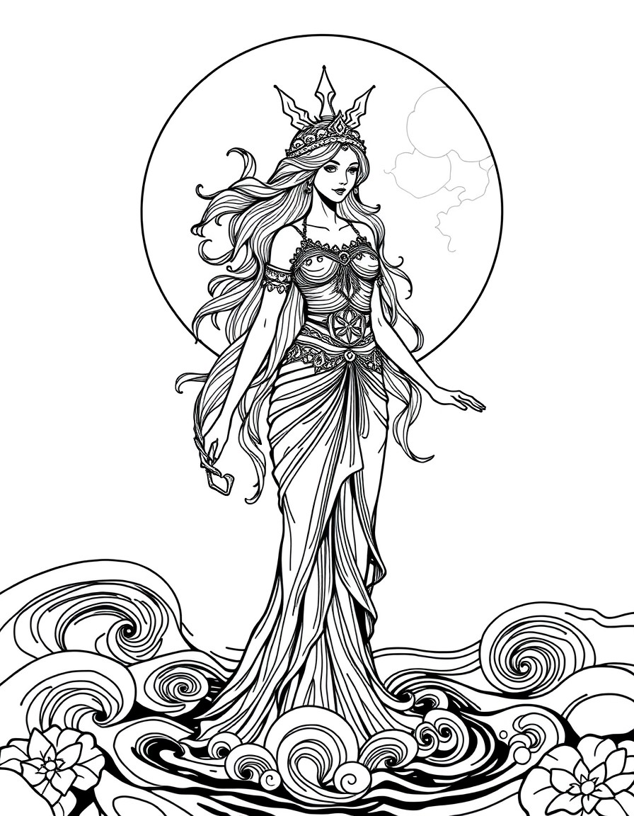 Water Goddesses Coloring Pages - Cool Coloring Pages