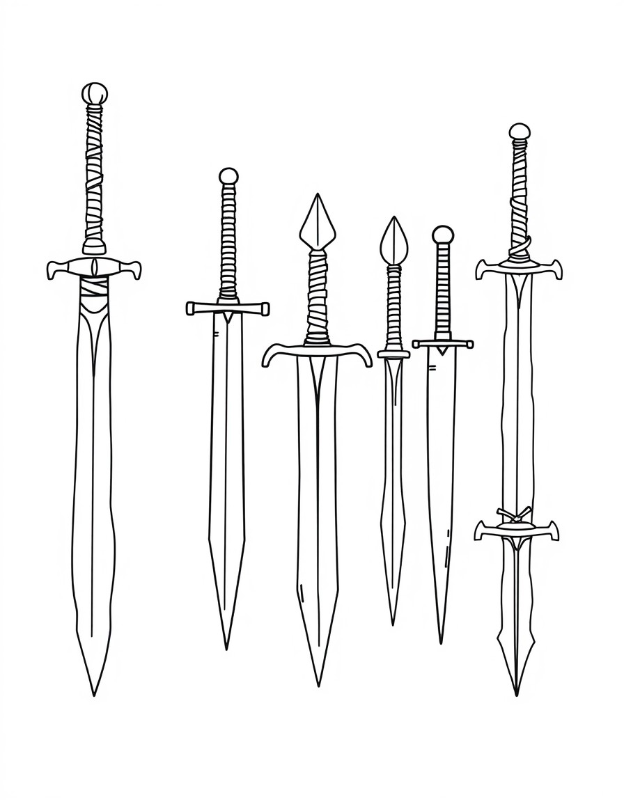Fantasy Swords Coloring Pages - Cool Coloring Pages