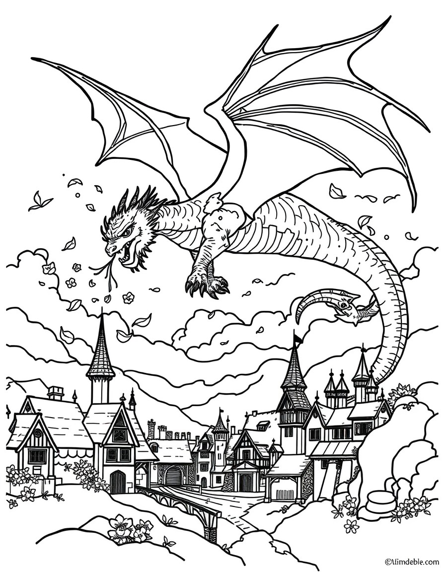 Fantasy Dragons Coloring Pages - Cool Coloring Pages