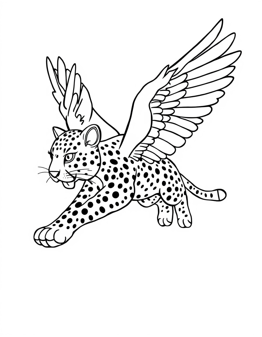 Flying Big Cats Coloring Pages - Cool Coloring Pages