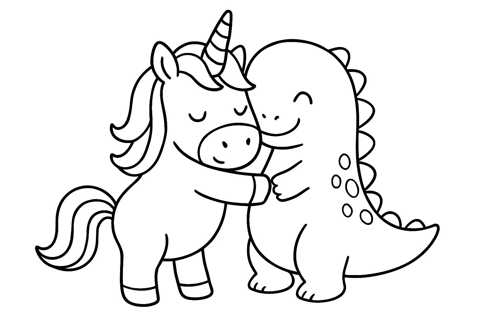 Unicorns and Dinosaurs Coloring Pages - Cool Coloring Pages