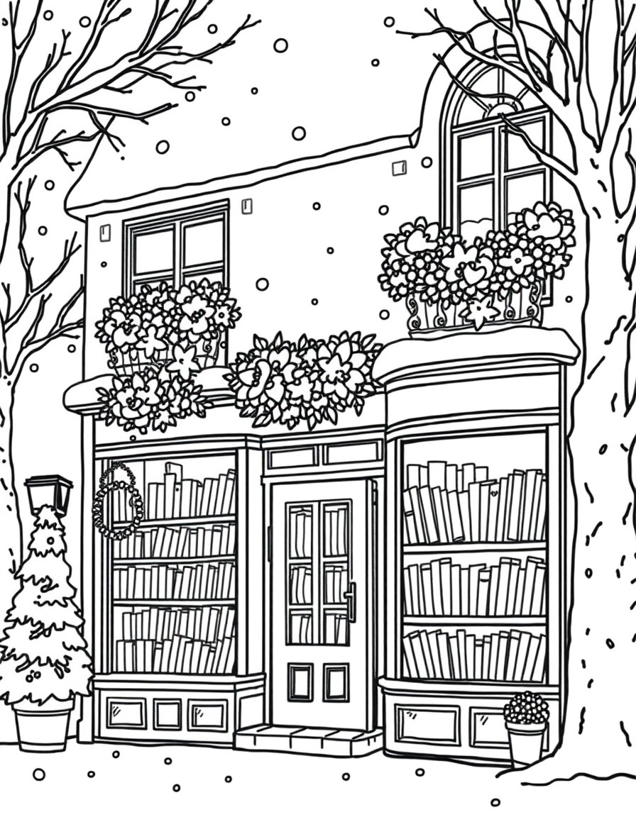 Cozy Book Shop Coloring Pages - Cool Coloring Pages