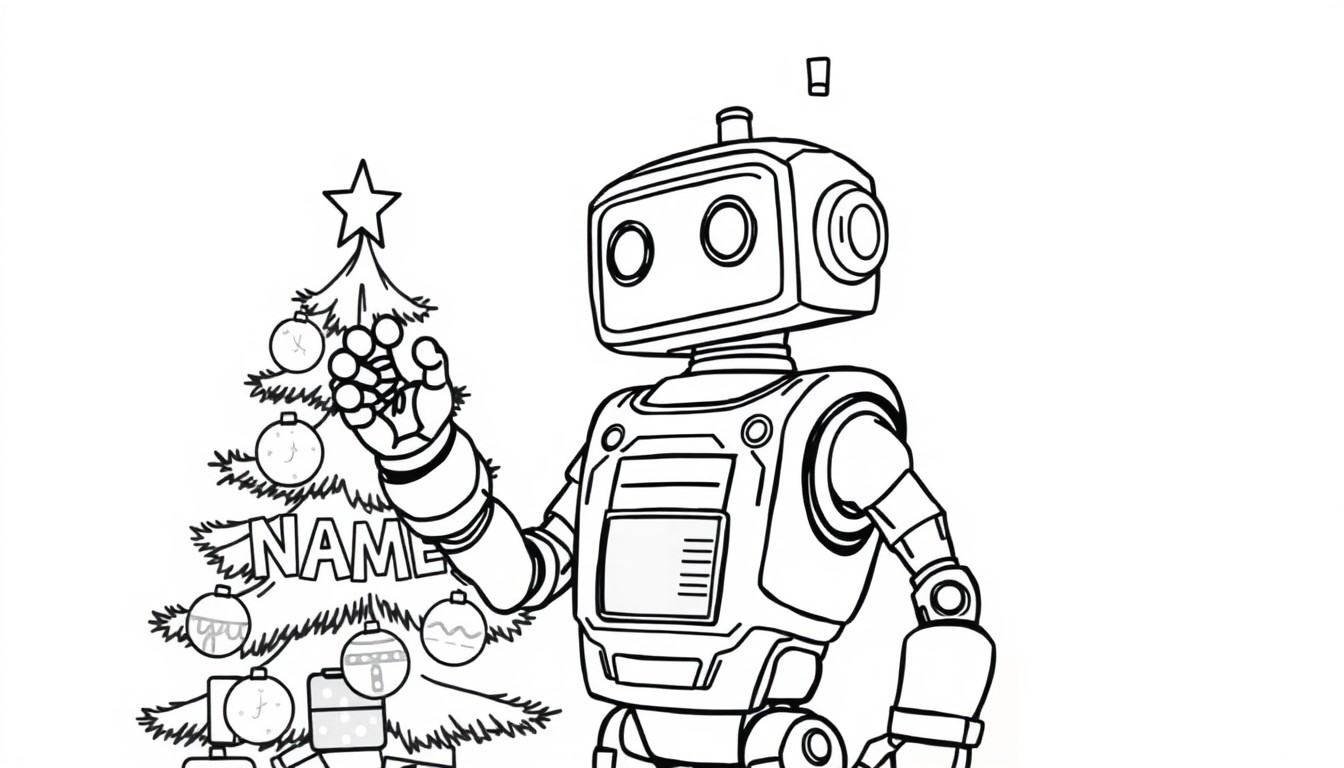Robot Christmas Coloring Pages - Cool Coloring Pages