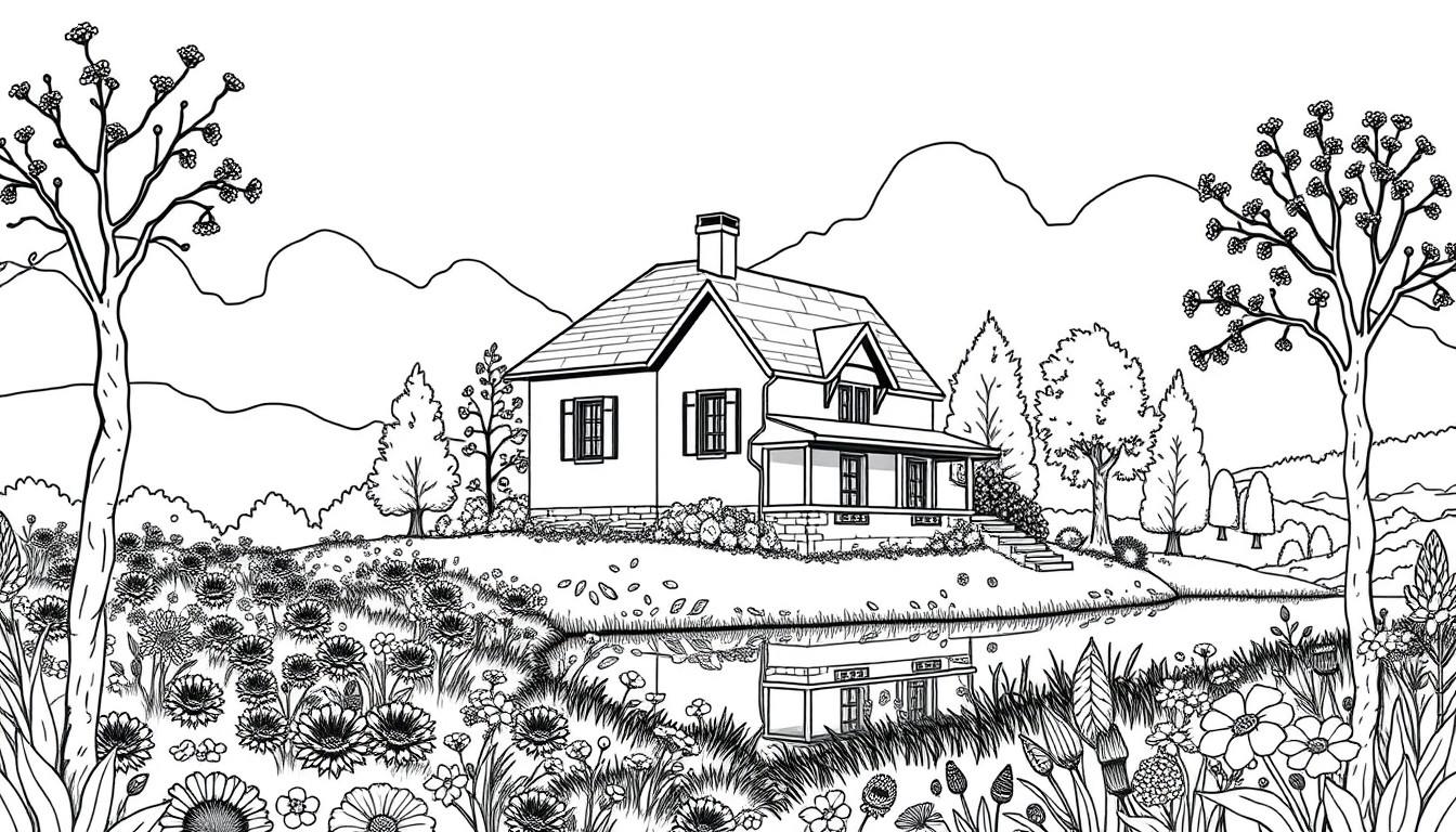 Cozy Country Homes Coloring Pages - Cool Coloring Pages