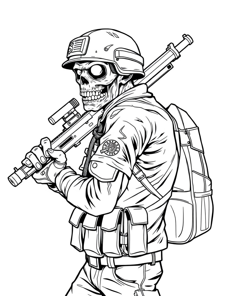 Zombie Soldiers Coloring Pages - Cool Coloring Pages